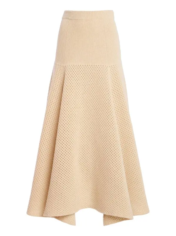 Ulla Johnson Lucia Knitted Wool Maxi Skirt - Off-white