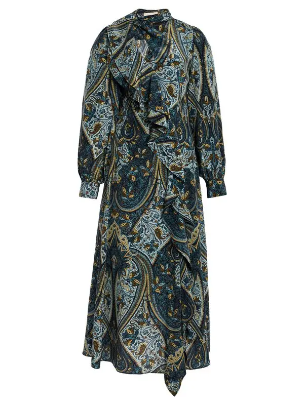 Ulla Johnson Sabrina Silk Midi Dress - Blue