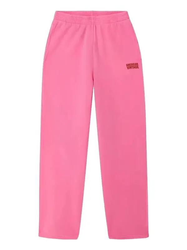 American Vintage Plizzy Logo-detail Track Pants - Pink