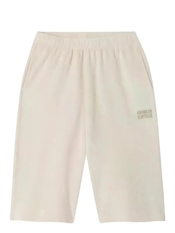 American Vintage Elasticated Cotton Bermuda Shorts - Neutrals