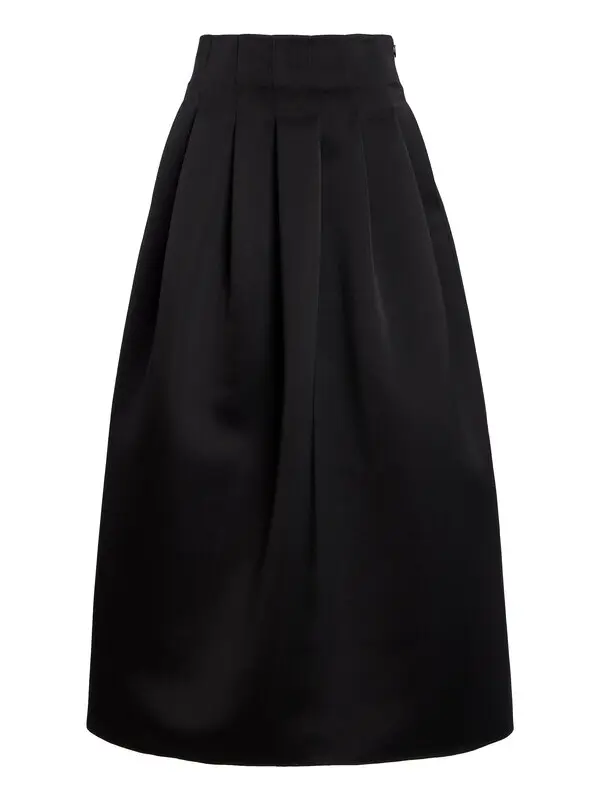 Ulla Johnson Delara Satin Midi Skirt - Black