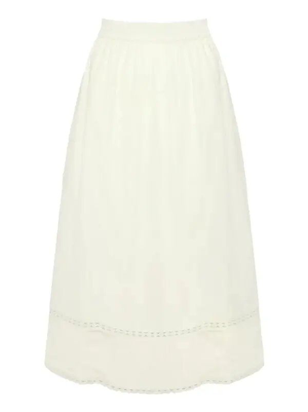 YVES SALOMON Poplin Midi Skirt - Neutrals