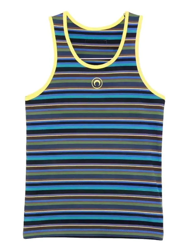 MARINE SERRE Striped Logo Tank Top - Blue
