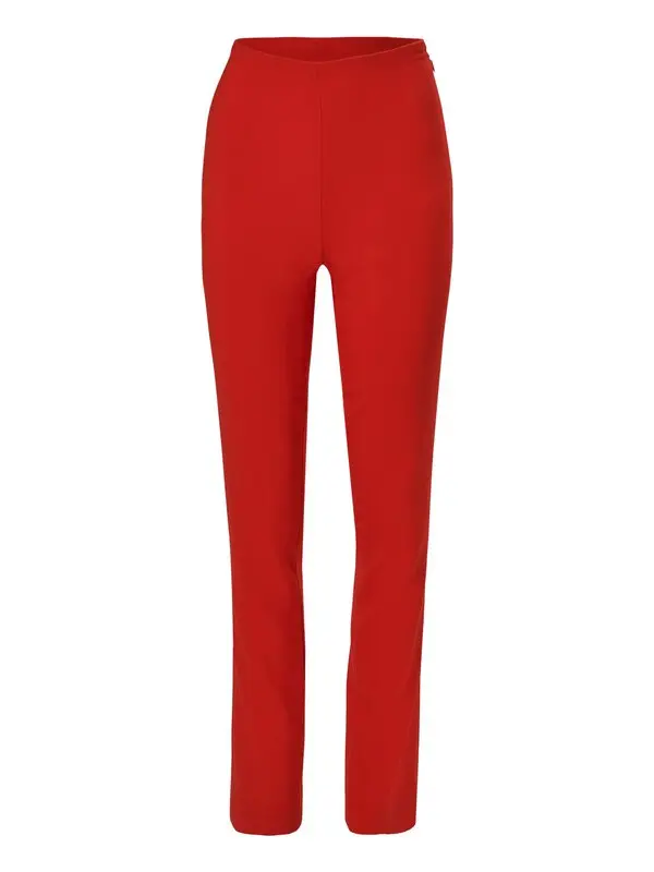 Carolina Herrera Bi-stretch Wool Tailored Cigarette Pant - Red