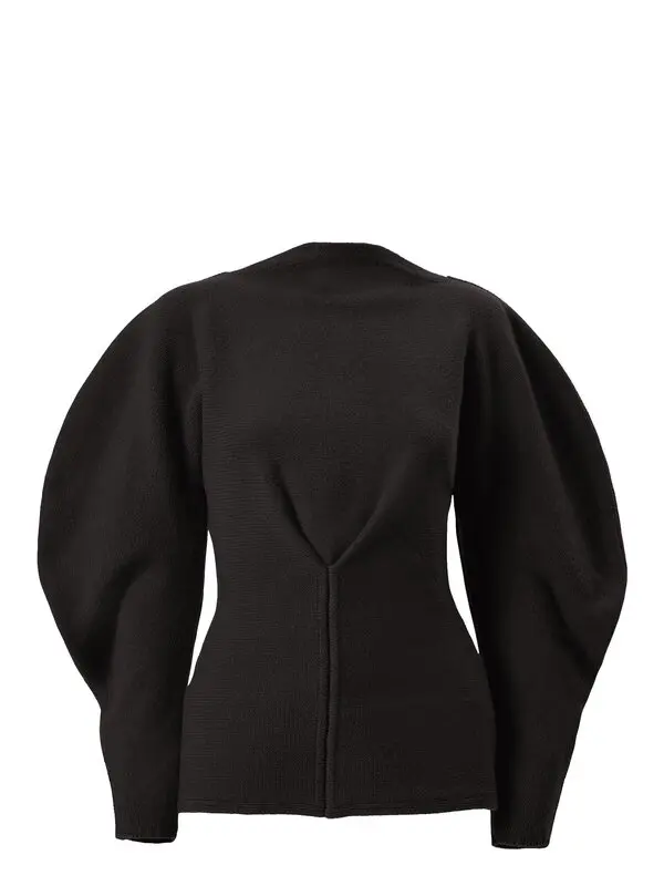Carolina Herrera Double Jersey Wool Sweater - Black