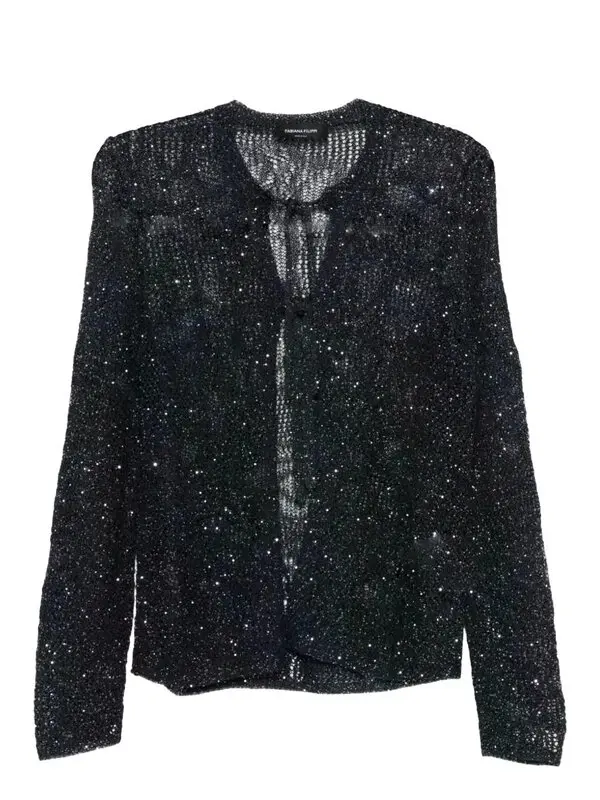 Fabiana Filippi Sequin-embellished Knit Cardigan - Black