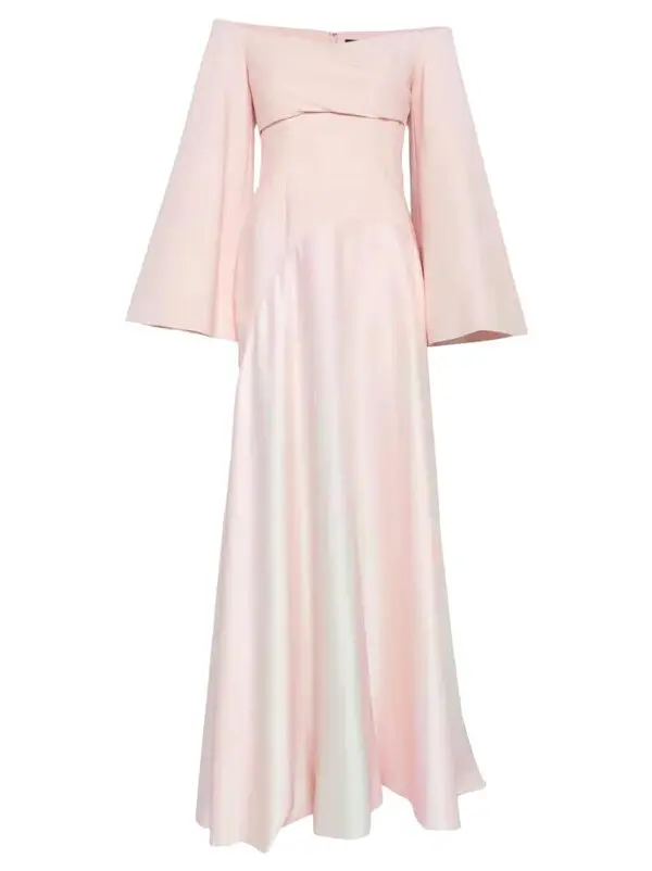 Solace London Rina Flared-sleeve Maxi Dress - Pink