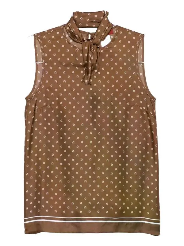 Max Mara Scatola Print Top - Brown