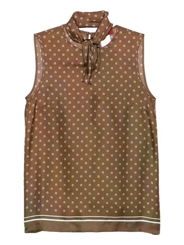 Max Mara Scatola Print Top - Brown