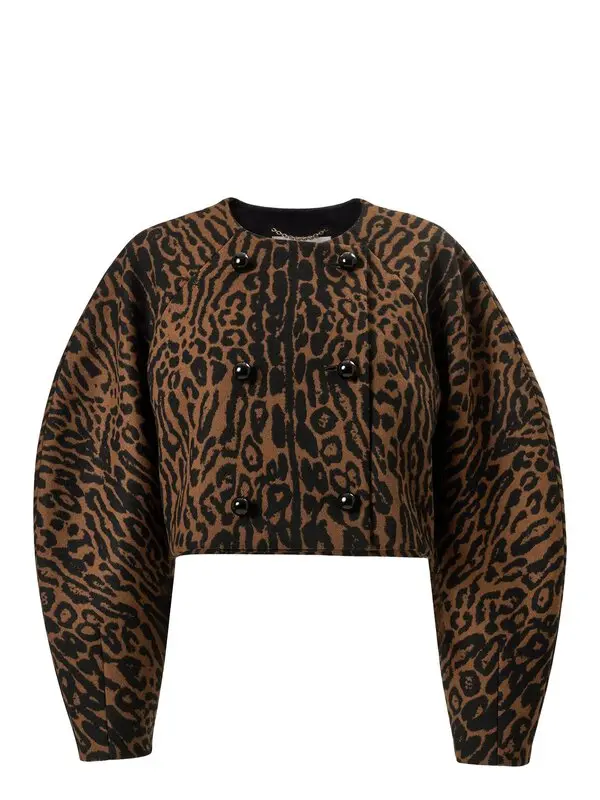 Carolina Herrera Leopard Jacquard Cocoon Jacket - Animal