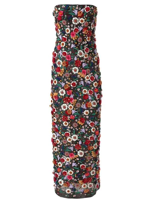Carolina Herrera Embellished Crepe Silk Organza Ankle-length Dress - Multi