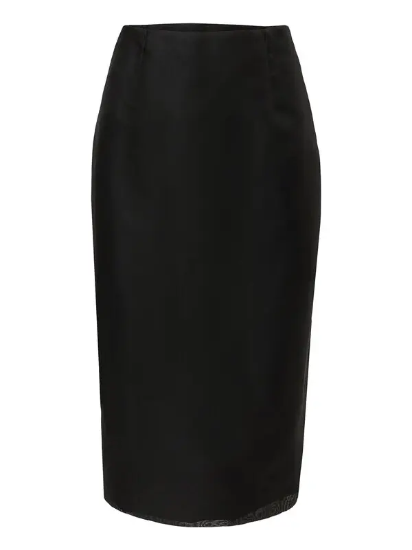 Carolina Herrera Crepe Silk Organza Knee-length Skirt - Black