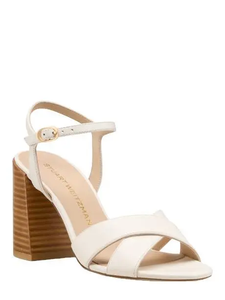 STUART WEITZMAN Alyssa Ankle Strap Sandal - Cream/new Cameldnu