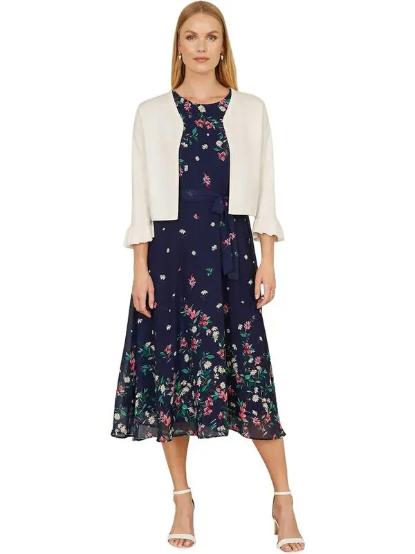 YUMI Bell Sleeves Cropped Cardigan - Ivory