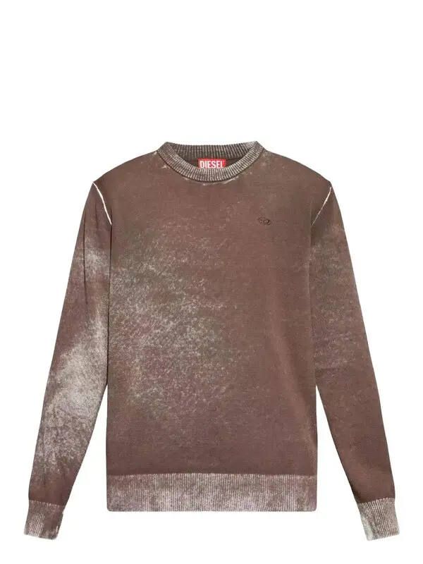 DIESEL Logo-embroidered Sweater - Brown