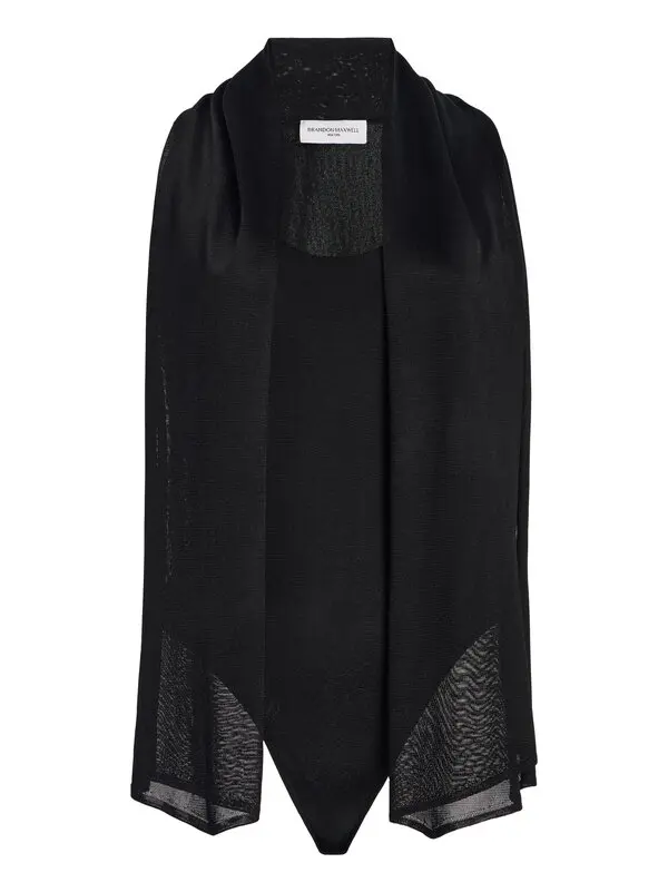 Brandon Maxwell Capri Scarf-detailed Bodysuit - Black