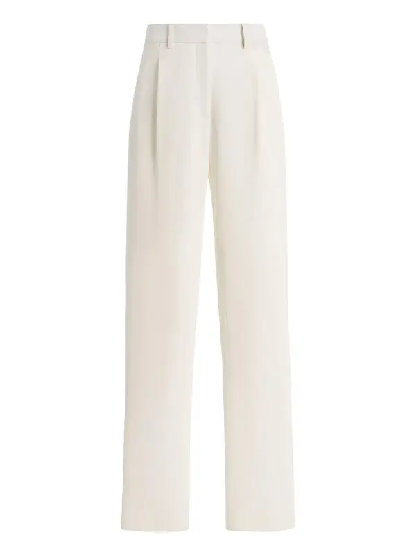Brandon Maxwell The Irving Mid-rise Crepe Straight-leg Pants - Ivory