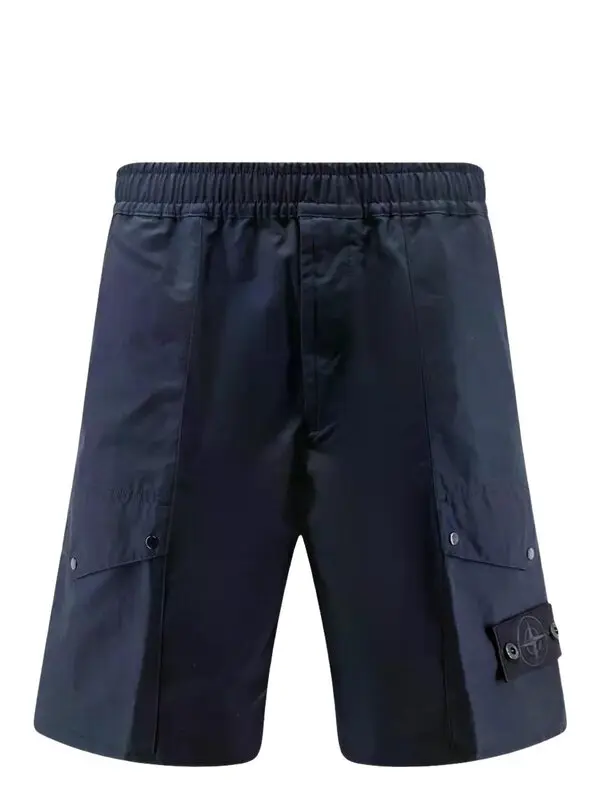 Stone Island Logo Patch Shorts - Blue