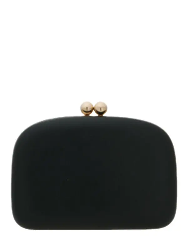 Carolina Herrera Vega Leather Clutch - Black