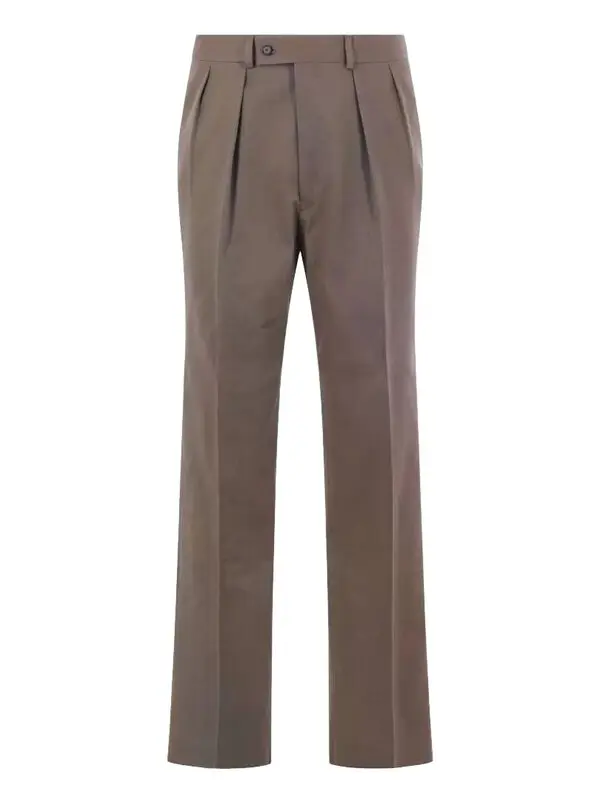 Caruso Pleated Tailored Trousers - Brown