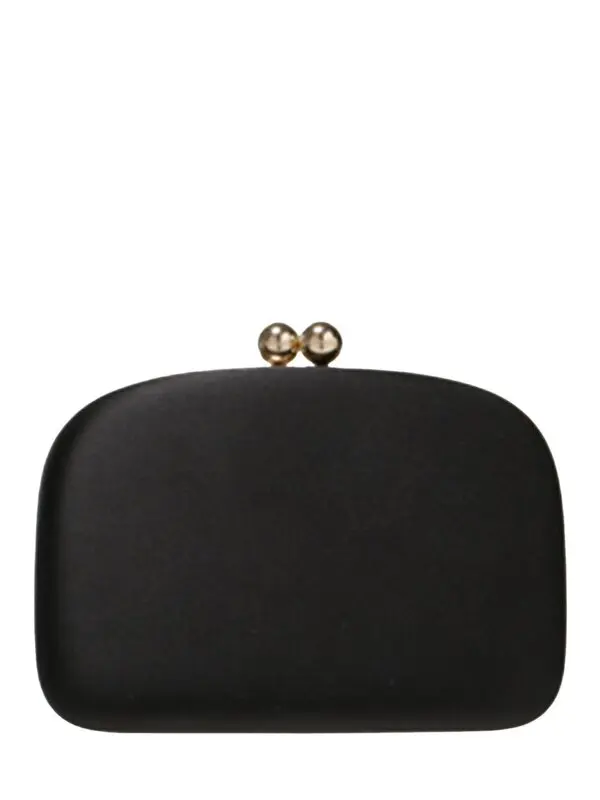 Carolina Herrera Vega Satin Clutch - Black