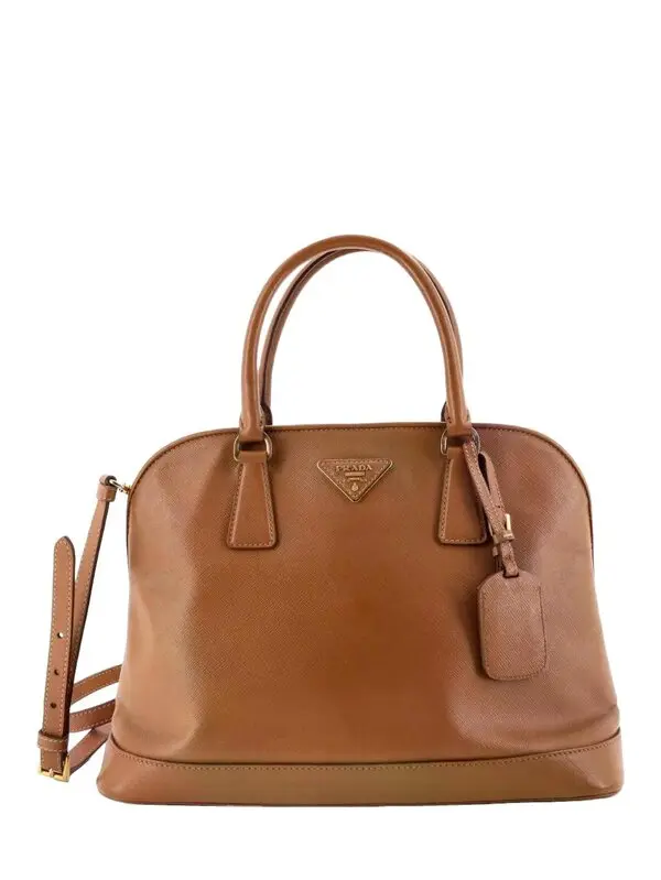 Prada Open Promenade Saffiano Leather Medium Tote Bag - Brown