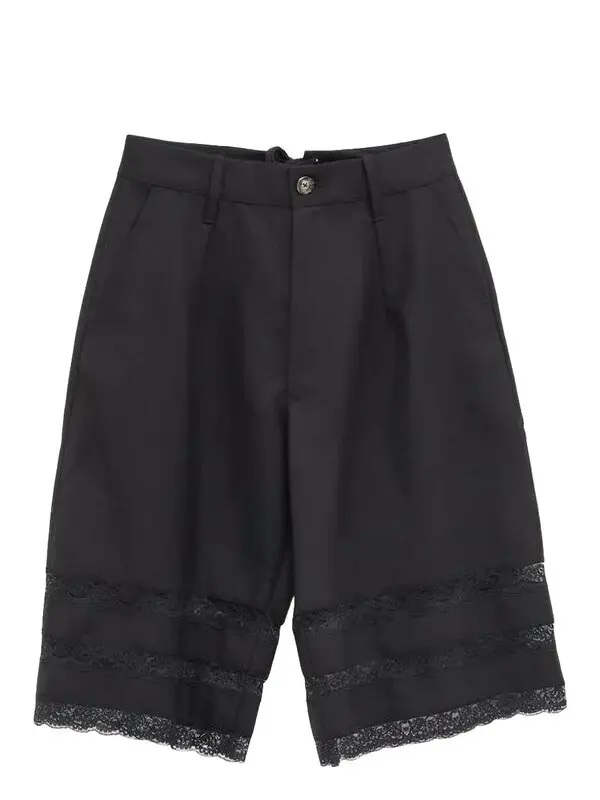 Vaquera Lace-trim Shorts - Black
