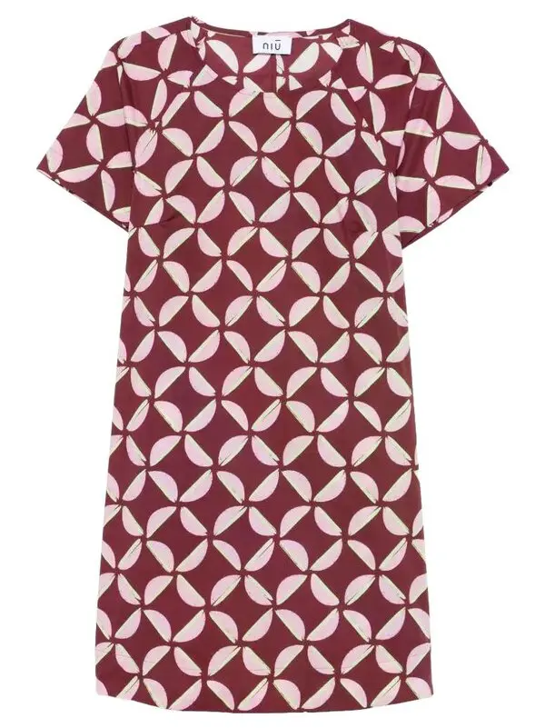 NIU Geometric-print Mini Dress - Purple
