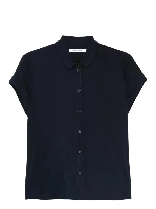 SAMSOE SAMSOE Majan Ss Cuffed Shirt - Blue