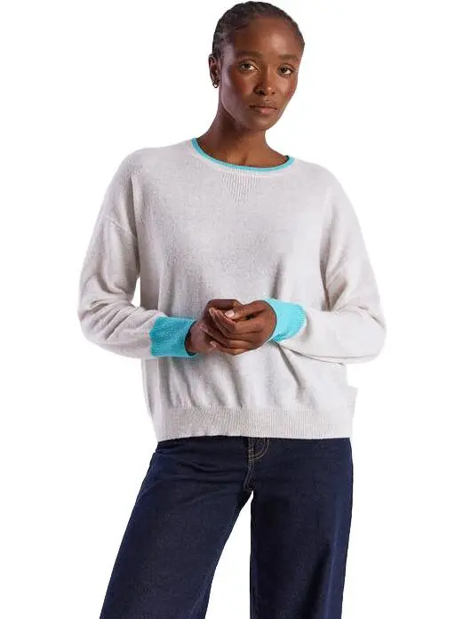 BRODIE CASHMERE Coastal Cashmere Crewneck Sweater - Haze