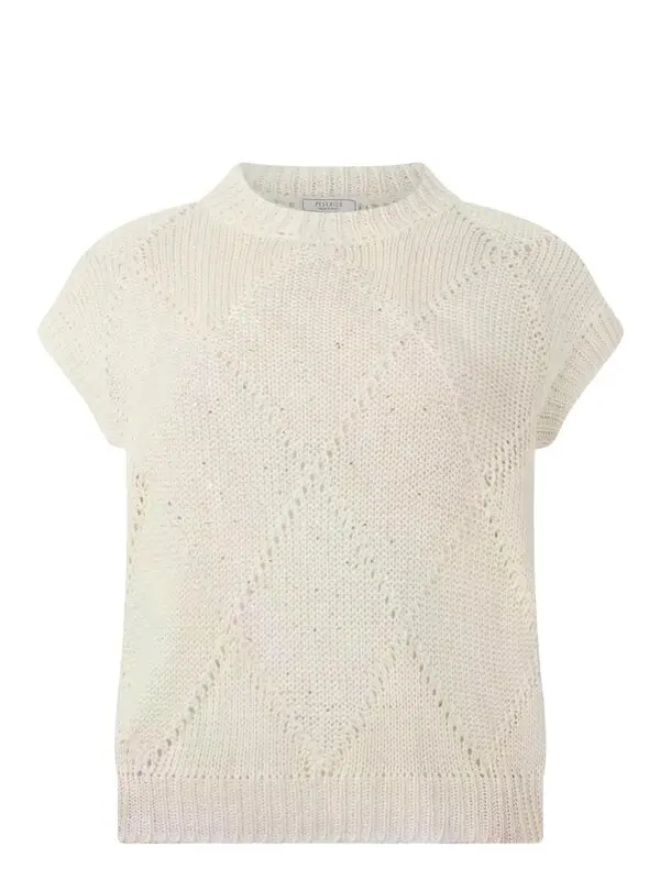 Peserico Diamond-patterned Short-sleeved Sweater - White