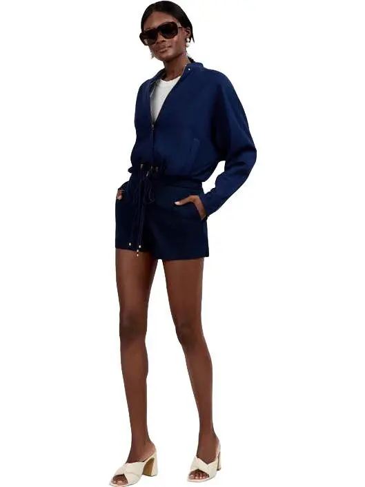 Trina Turk Vignetta Ponte Bomber Jacket - Ink