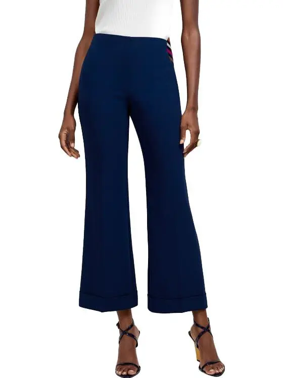 Trina Turk Loren Cuffed Flare Leg Pants - Ink