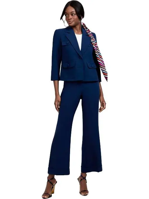 Trina Turk Loren Cuffed Flare Leg Pants - Ink