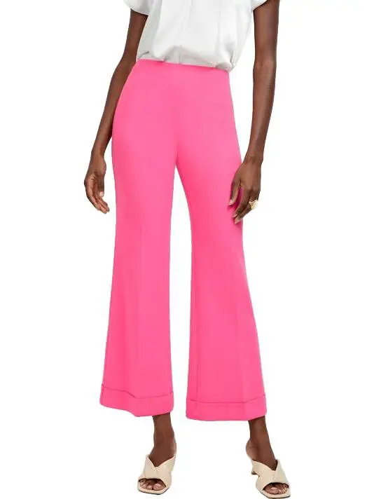 Trina Turk Loren Cuffed Flare Leg Pants - Magenta Milano