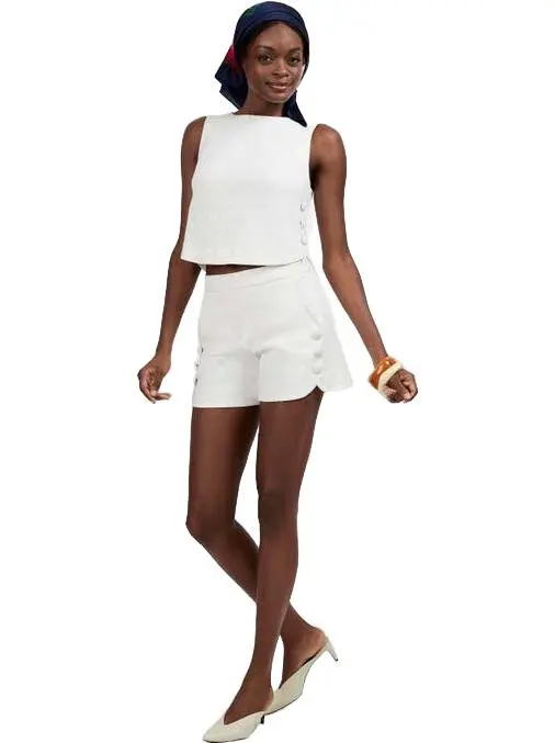 Trina Turk Siara Button Side Top - Whitewash
