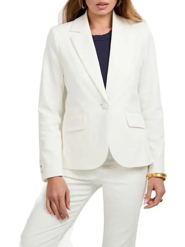 Trina Turk Incanta Tailored Blazer - Whitewash