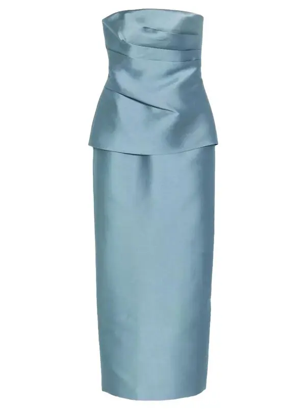 Solace London Lucille Strapless Maxi Dress - Blue