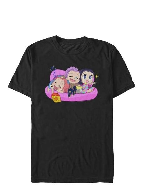 KPOP DEMON HUNTERS Movie Night Group Short Sleeve Graphic T-shirt - Black