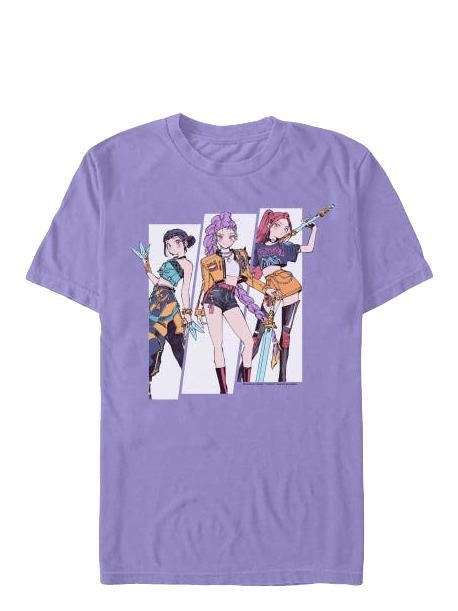 KPOP DEMON HUNTERS Huntrix Manhwa Style T Shirt - Violet