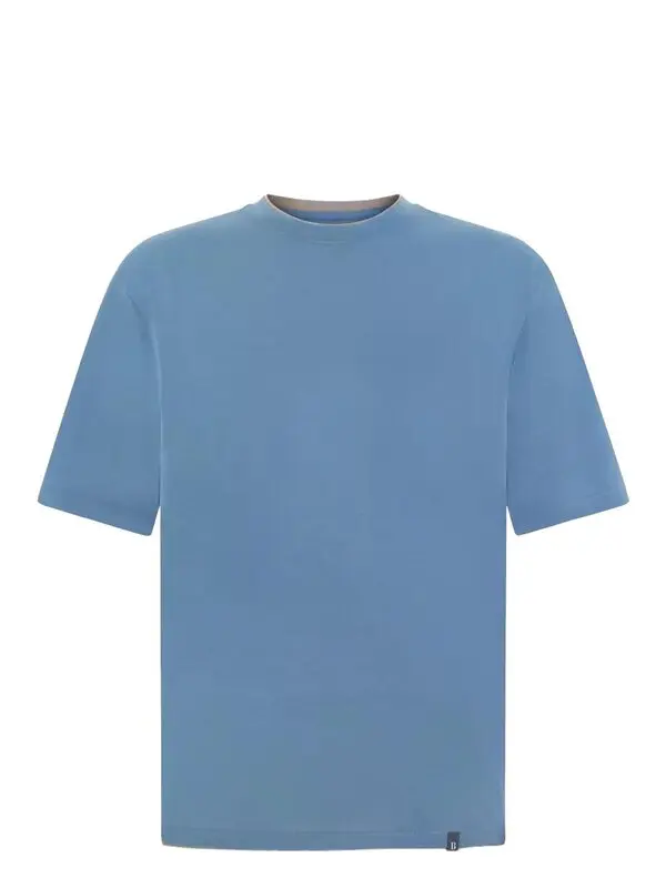 Boggi Milano Contrasting-trim Cotton T-shirt - Blue