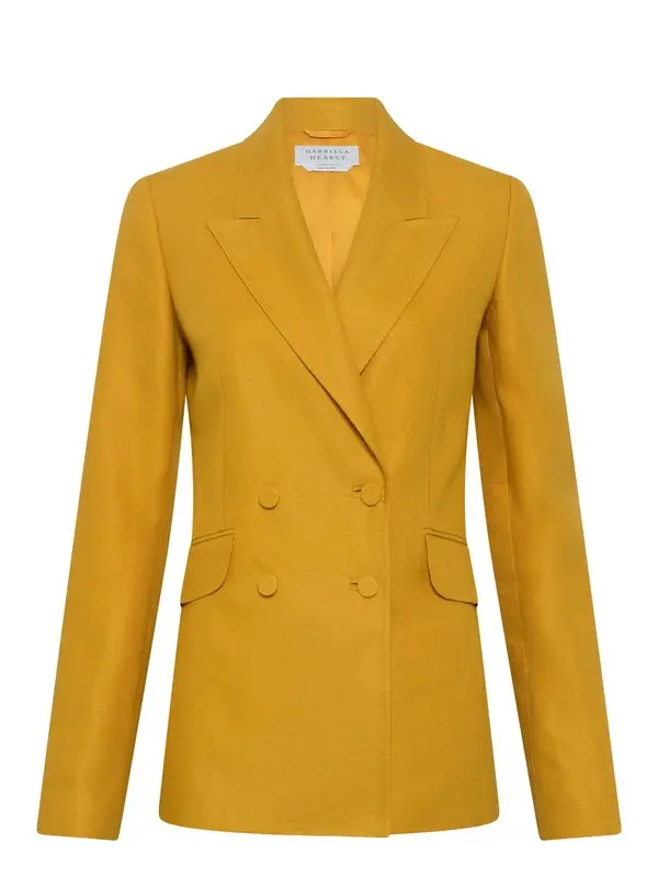 Gabriela Hearst Angela Linen Twill Blazer - Golden Birch
