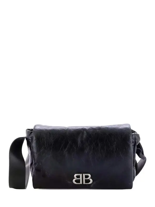 Balenciaga Monaco Messenger Flap Bag - Black