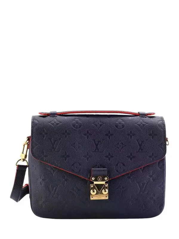 LOUIS VUITTON Pochette Metis Monogram Empreinte Leather Crossbody Bag - Blue