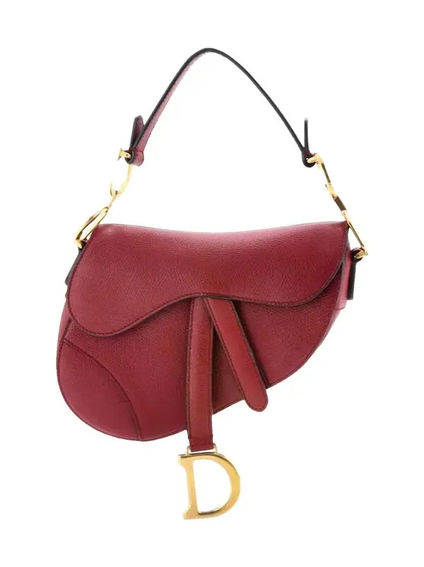 Dior Saddle Handbag Leather Mini Shoulder Bag - Red