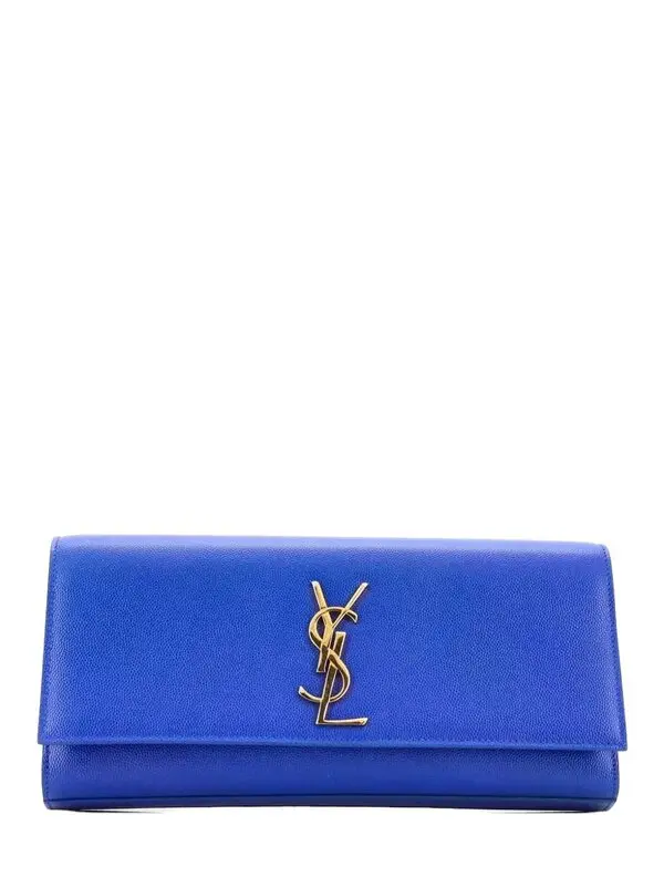 Saint Laurent Classic Monogram Long Clutch - Blue