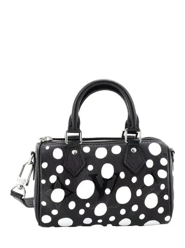 LOUIS VUITTON Speedy Bandouliere Yayoi Kusama Infinity Dots Nano Bag - Black
