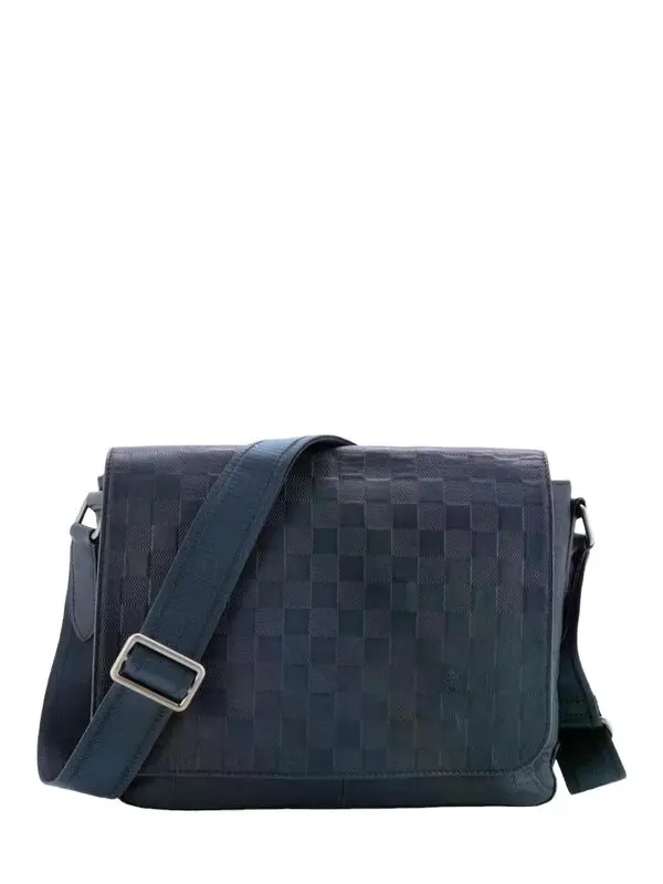 LOUIS VUITTON District Messenger Bag Damier Infini Leather Pm - Blue