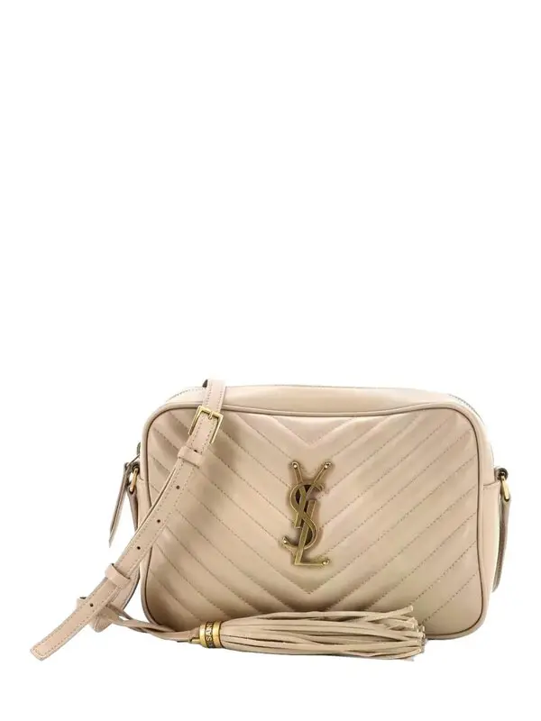Saint Laurent Lou Camera Bag Matelasse Chevron Leather Crossbody Bag - Neutrals