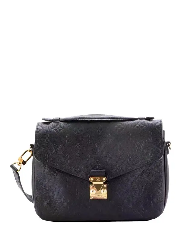 LOUIS VUITTON Pochette Metis Monogram Empreinte Leather Crossbody Bag - Black